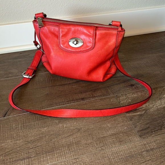 Fossil | Bags | Fossil Leather Red Crossbody Vintage Purse | Poshmark